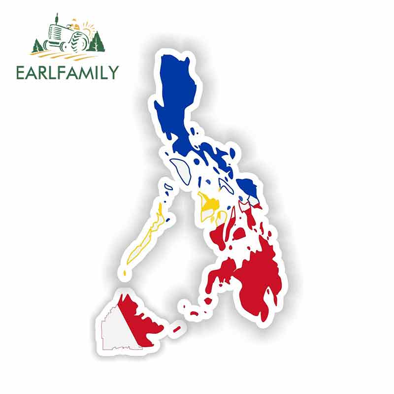EARLFAMILY 13cm Philippines Map Flag Funny Car Stickers Waterproof 3D ...