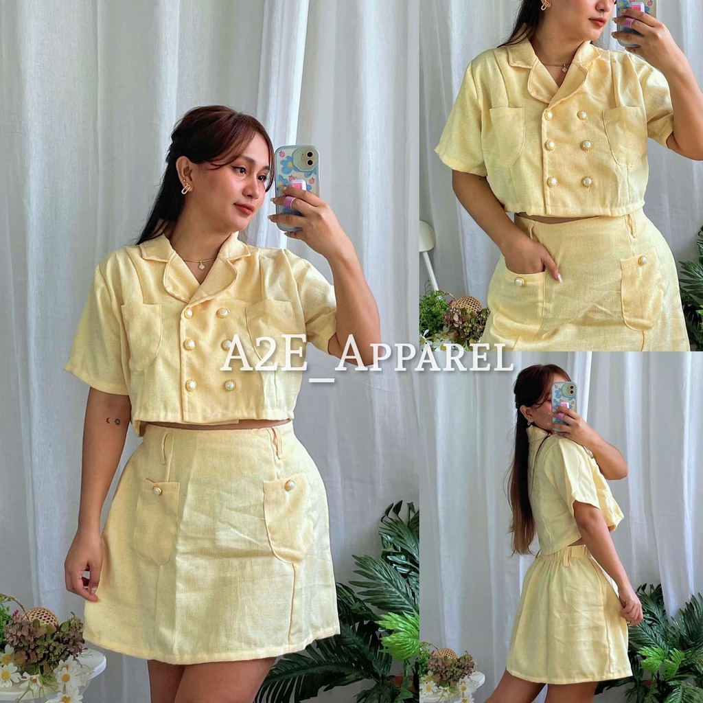 Janette Tweed Coordinates Coords Terno Blouse with Skirt | Shopee ...