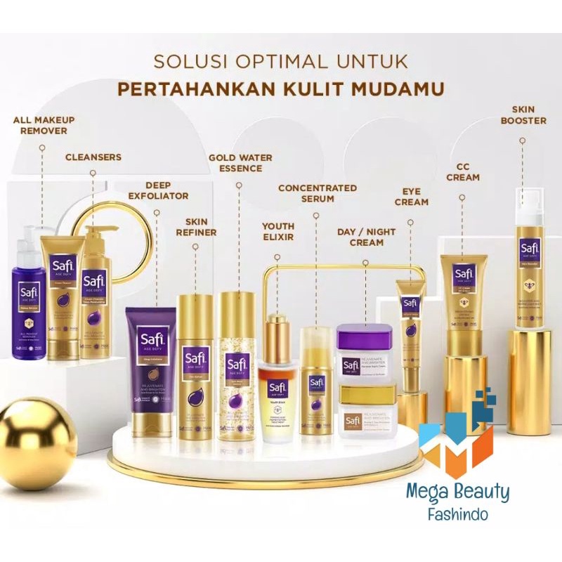 Safi Age Definer Series (Gold Water Serum Refiner Youth Elixir Booster Day & Night Exfoliator ...