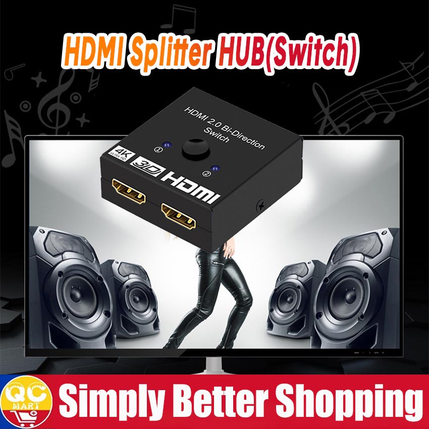 HDMI Bi-directional Switch 3D UHD 4K HDMI Switcher Splitter Hub 2 Input ...