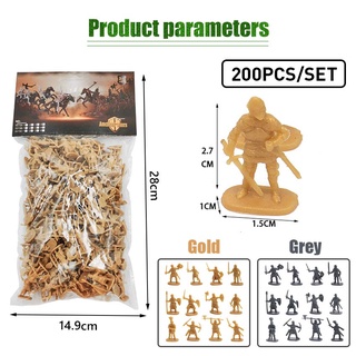 200Pcs Plastic Medieval Knight Soldiers Model Toys Army Men Infantry ...