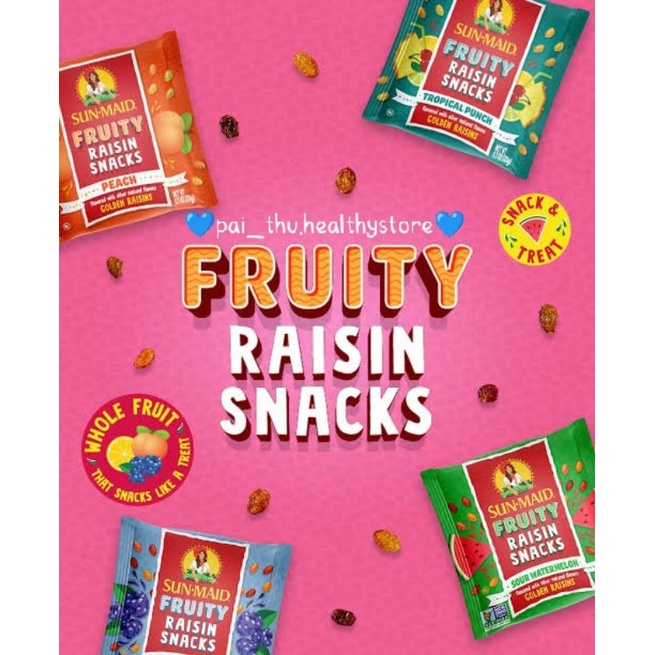 Sun-maid Fruity Raisin Snacks- Sour Mixed Berry/ Sour Watermelon (per ...