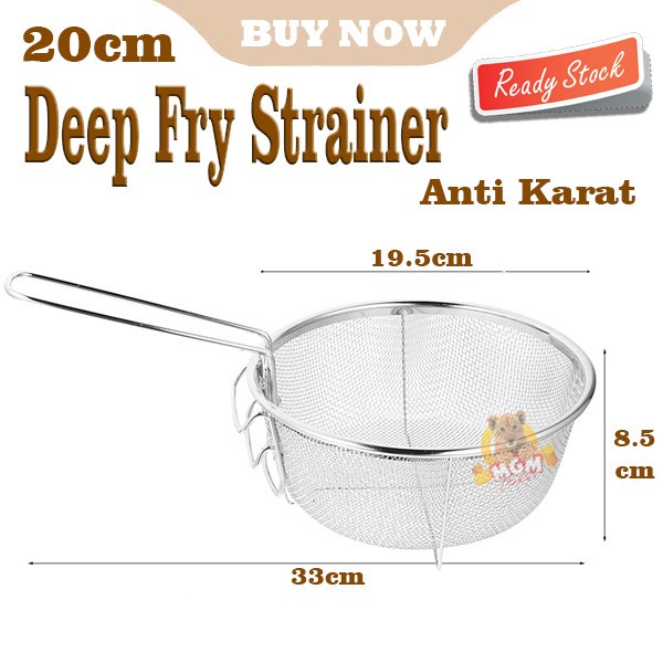 Deep Fry Strainer 20cm stainless Fried Drain Oil Strainer | Shopee Philippines