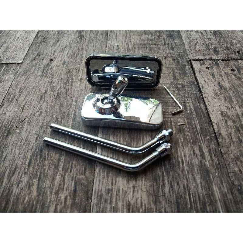 Black Crome Box Mirrors daytona model Clear Glass Mirrors Classic Drat ...