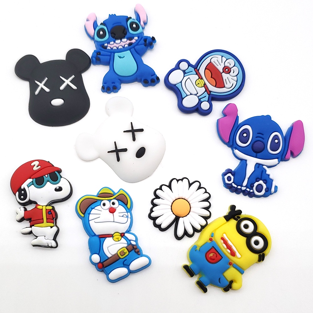 Japanese Cartoon Stitch KAWS design jibits Anime Doraemon Hole Shoe ...