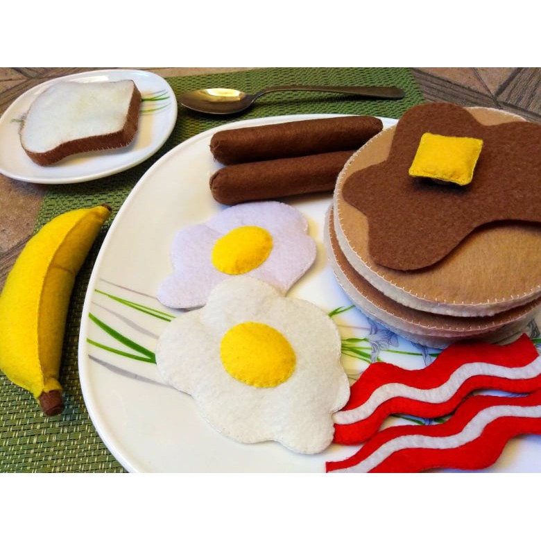 Handmade Felt Food Breakfast Pretend Play Toy Set | Shopee Philippines