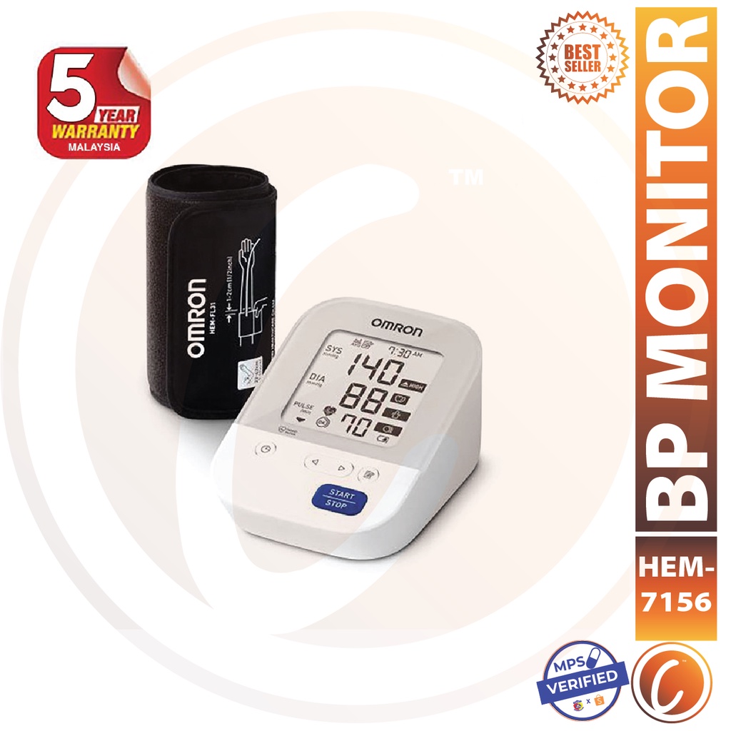 OMRON HEM-7156 Upper Arm Automatic Blood Pressure Monitor 1SET | Shopee ...