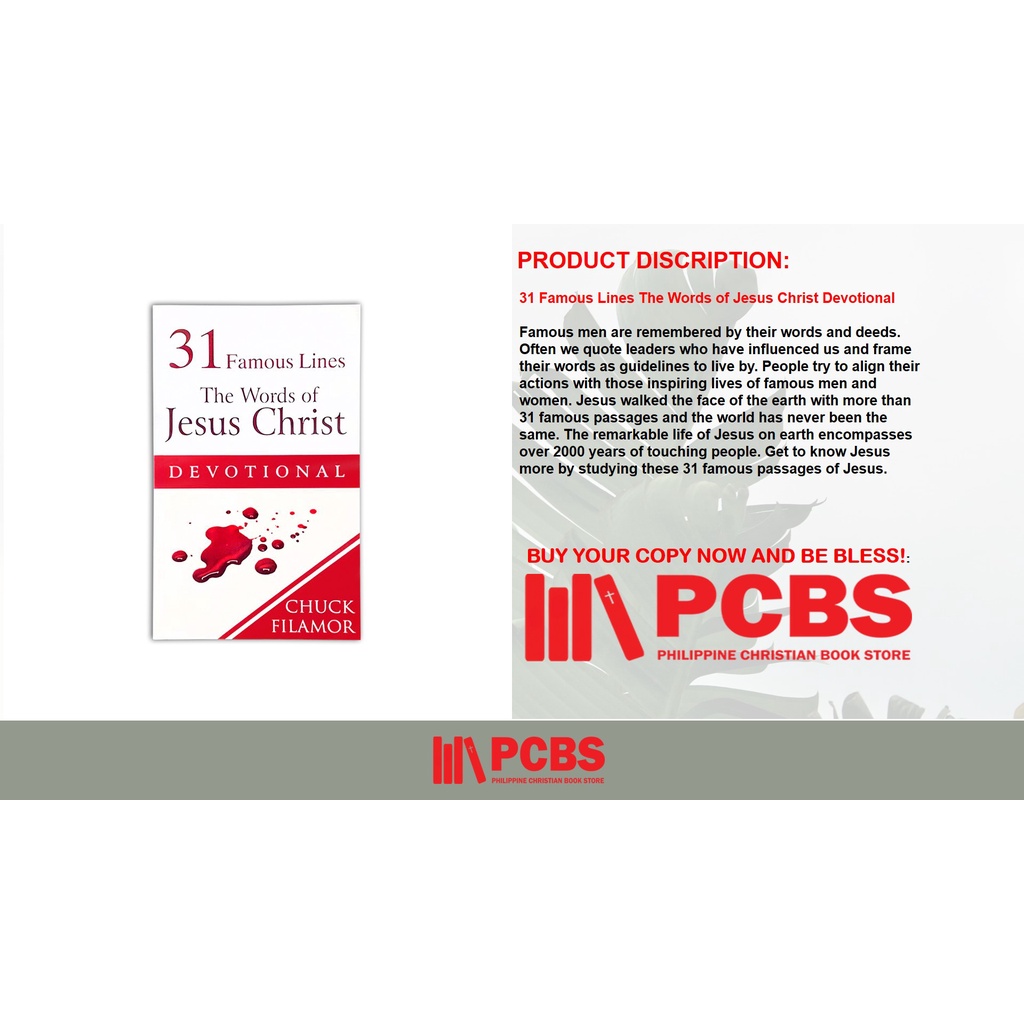 PCBS 31 FAMOUS LINES THE WORDS OF JESUS CHRIST | Shopee Philippines
