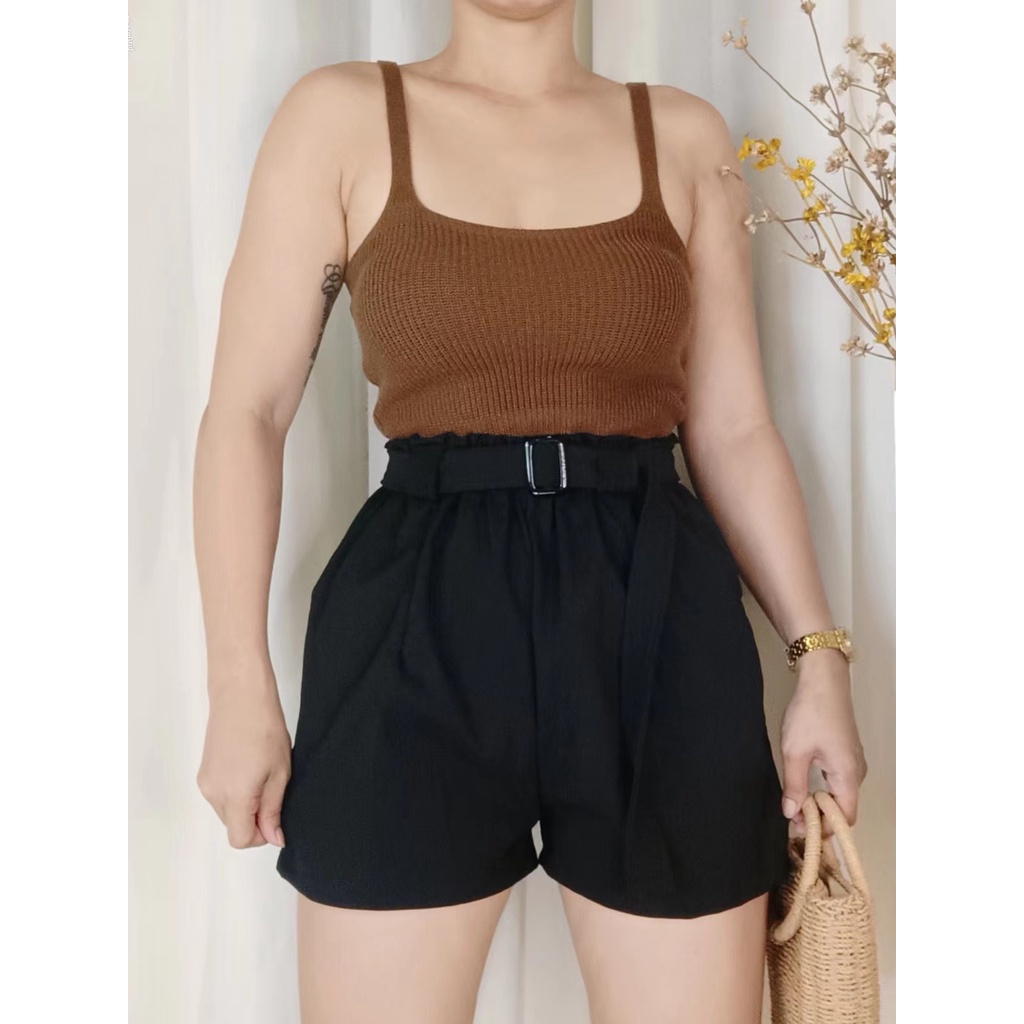Mumu Dahlia High Waist Buckle Short With Two Side Pocket | Shopee ...