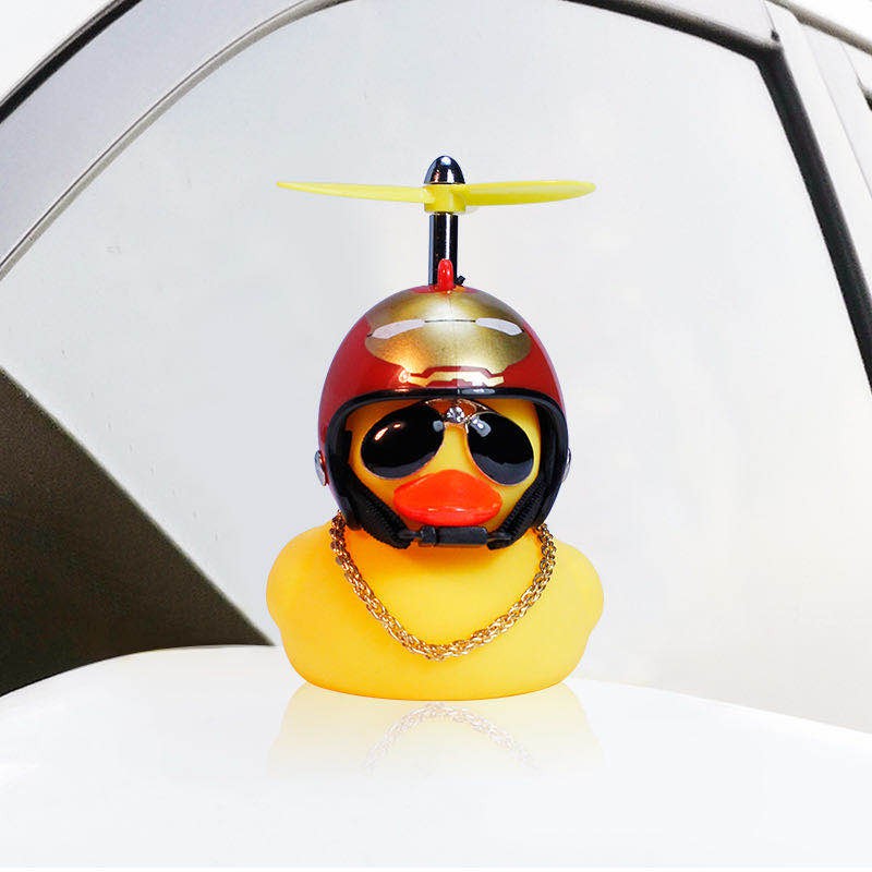 Cartoon Little Yellow Duck Helmet & Propel Bicycle Bells Kids Shining ...