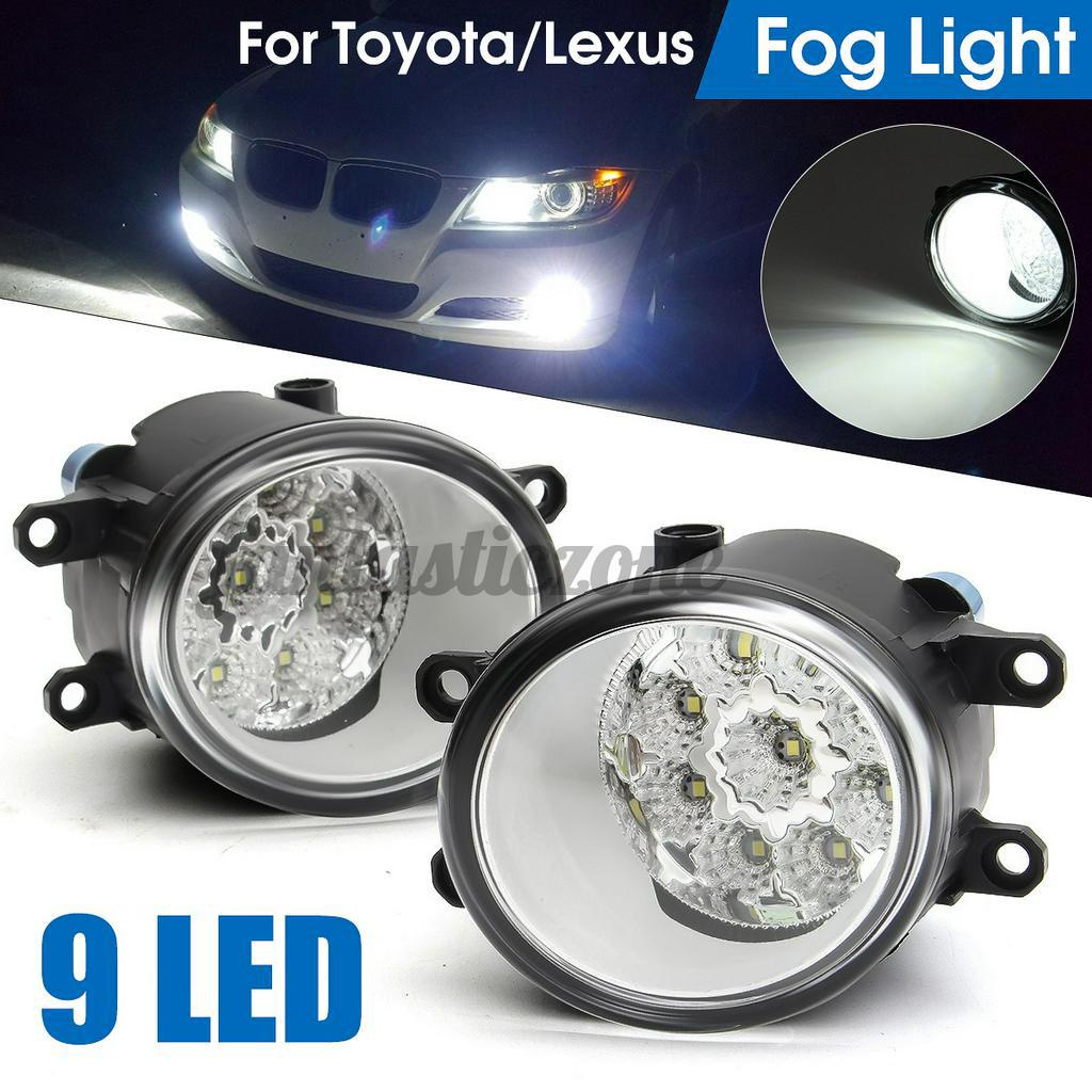 Pair 9 LED Front Driving Fog Light Lamp For Toyota Corolla Camry Yaris ...