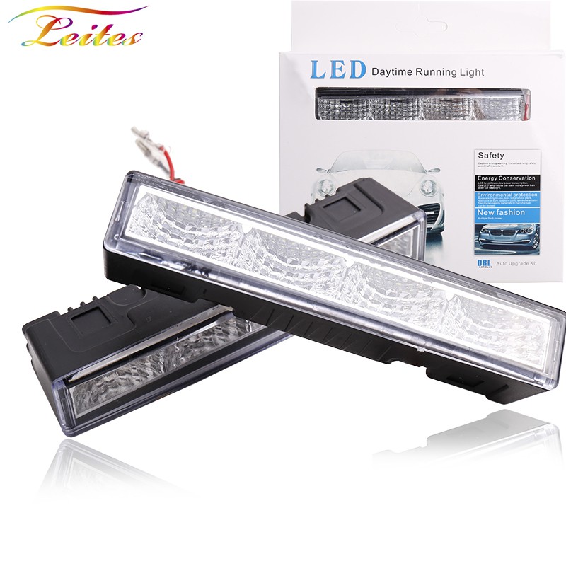 2PCS DRL LED Daytime Running Light Waterproof Universal DRL Kit Day ...