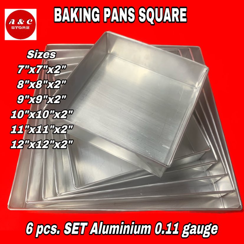 SQUARE BAKING PANS ALUMINIUM (6pcs 1set | Shopee Philippines