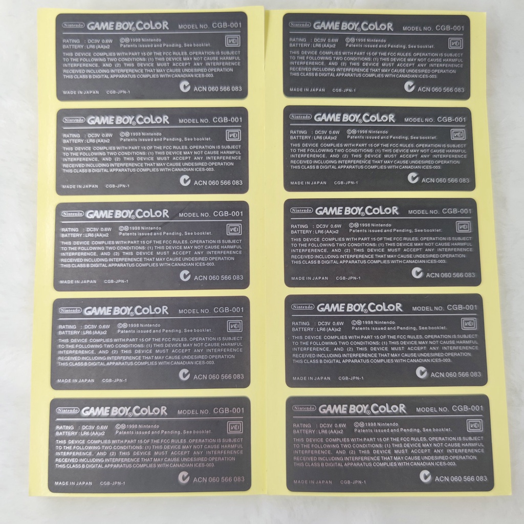 50/100/200 PCS Label Sticker for Nintendo Game Boy Color Replacement ...