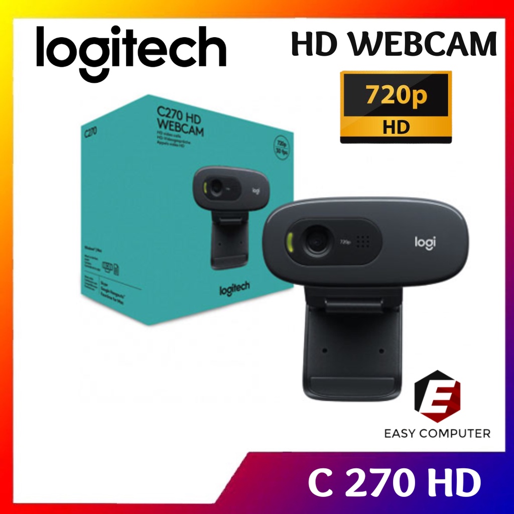 Logitech C270 Webcam HD 720P 30FPS USB Video Conferencing Google Meet ...