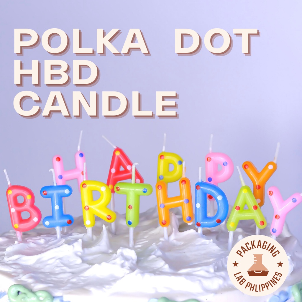 Pastel Polka Dot HBD Candles Birthday Candles | Shopee Philippines