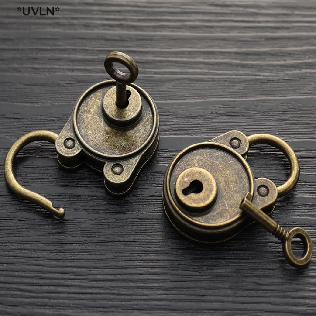UVLN> Vintage Padlock Old Style Lock Notebook Luggage Antique Bronze ...