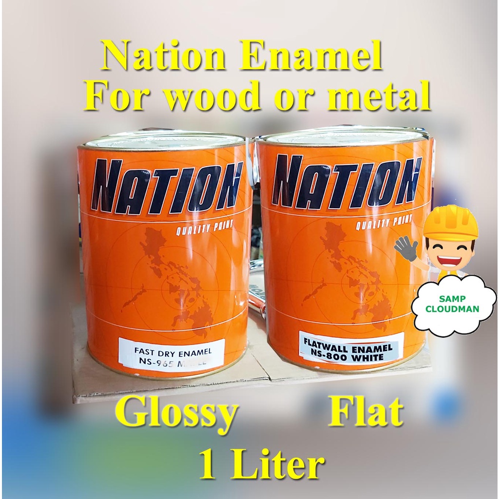 Nation Fast Dry or Flatwall Enamel 1 Liter QDE Quick Drying Dri Flat ...
