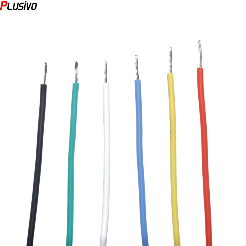 Plusivo 20 AWG Hook up Wire - Tinned Stranded Silicone Wire 1m Black ...