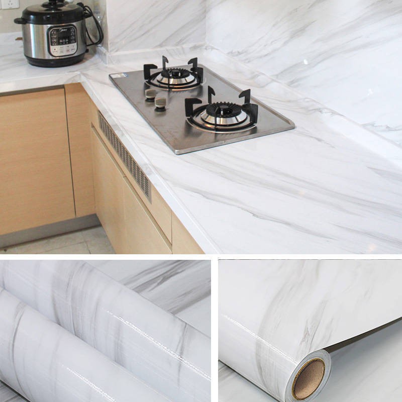 ℗Oil proof sticker-Marble kitchen counter top cabinets oil-proof ...