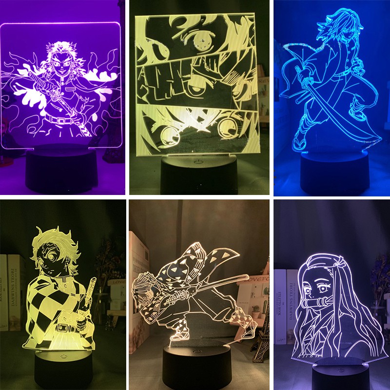 3D Lamp Demon Slayer Night Lights Kamado Tanjirou Nezuko Acrylic LED ...