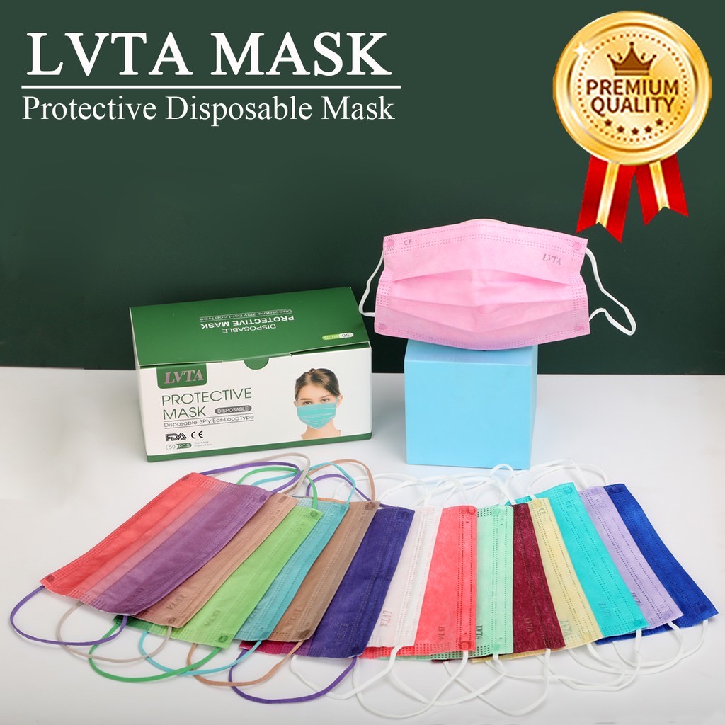 Lvta 50pcs Per Pack Mouth Mask Premium Quality Non Woven 3Ply Mask Anti ...