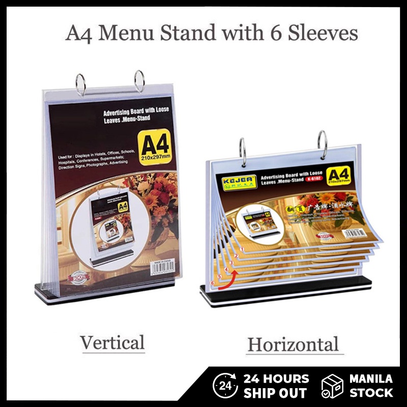 Loose Leaf Advertising Restaurant Bar Menu Stand Menu Holder Menu Clip ...