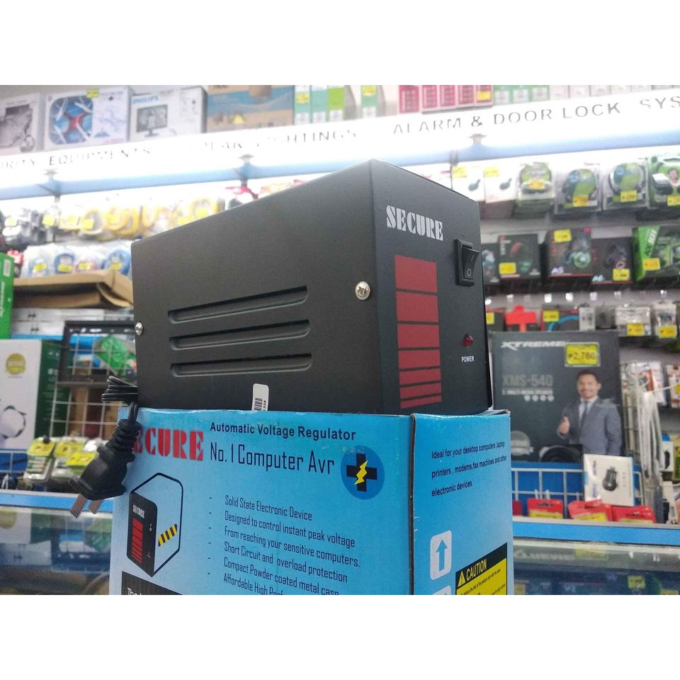 AVR 220v SECURE BRAND W/ 3 SOCKETS | Shopee Philippines