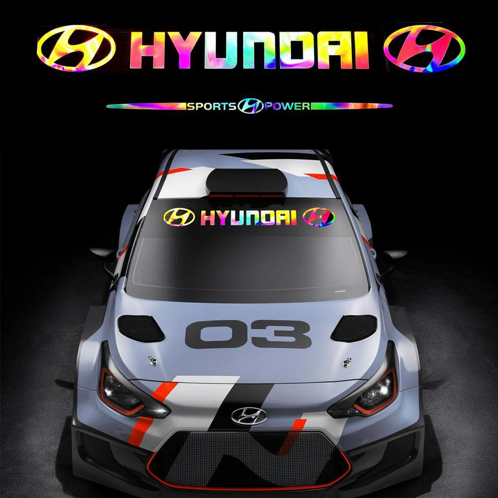 Hyundai Windshield Stickers Laser Rainbow Waterproof Front Rear ...