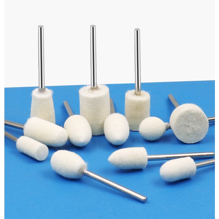 12pcs wool felt mounting polishing wheel outer diameter 8-11.8mm drill ...