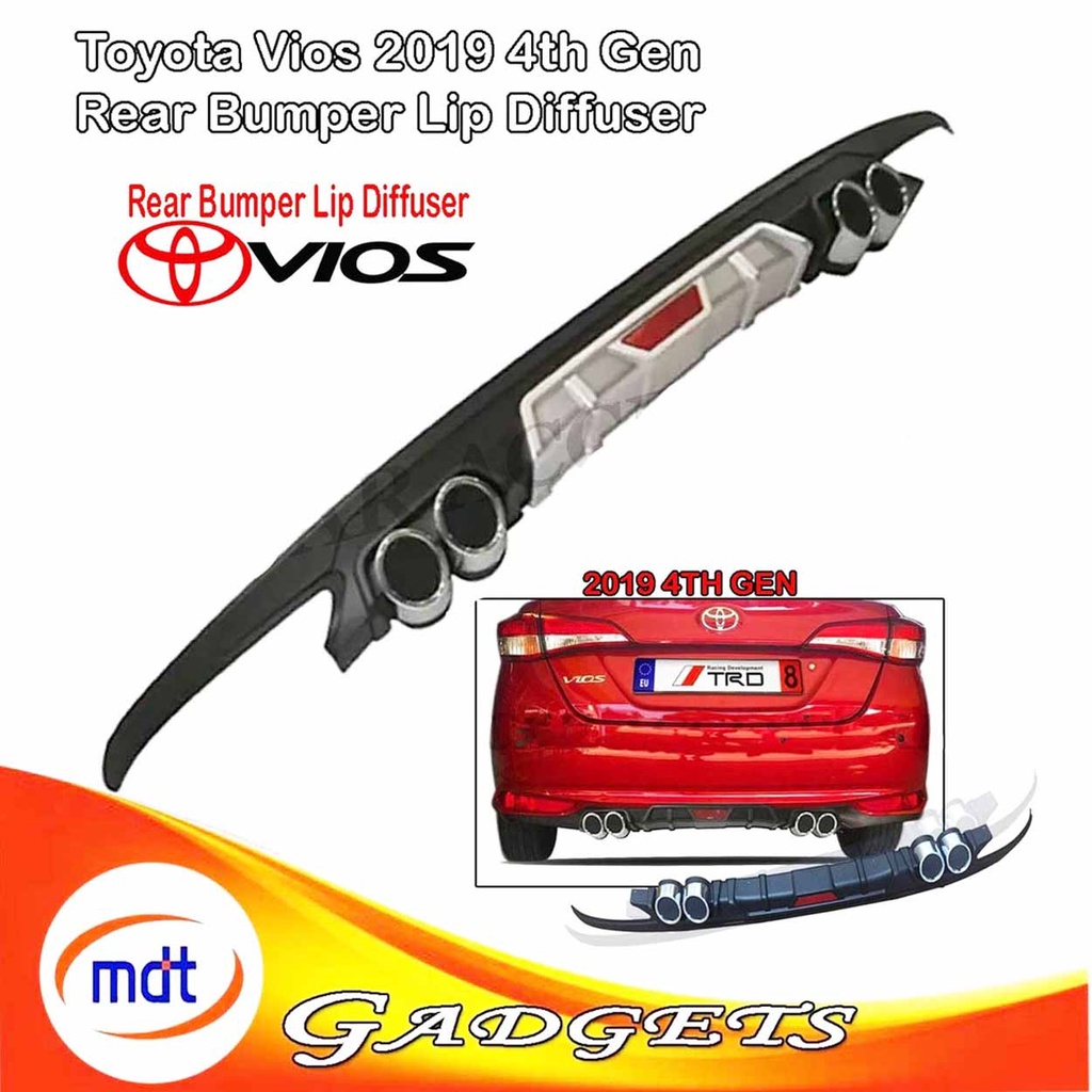 Toyota Vios 2019 4th Gen Rear Bumper Lip Diffuser | Shopee Philippines