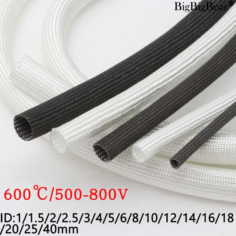 White/Black ID 1mm ~ 40mm Fiberglass Tube 600 Deg.C High Temperature ...