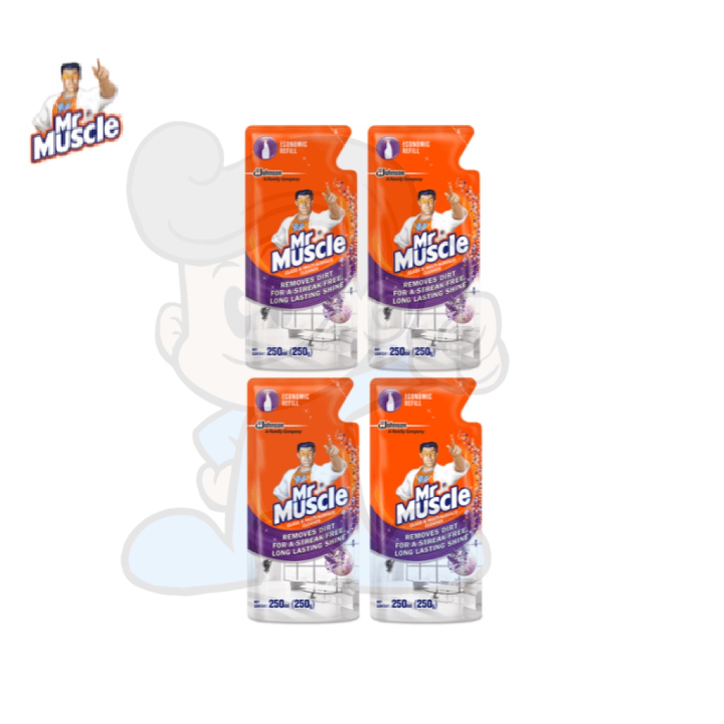 SCJ Mr Muscle Glass & Multi-Surface Cleaner Refill Lavender (4 x 250 mL ...