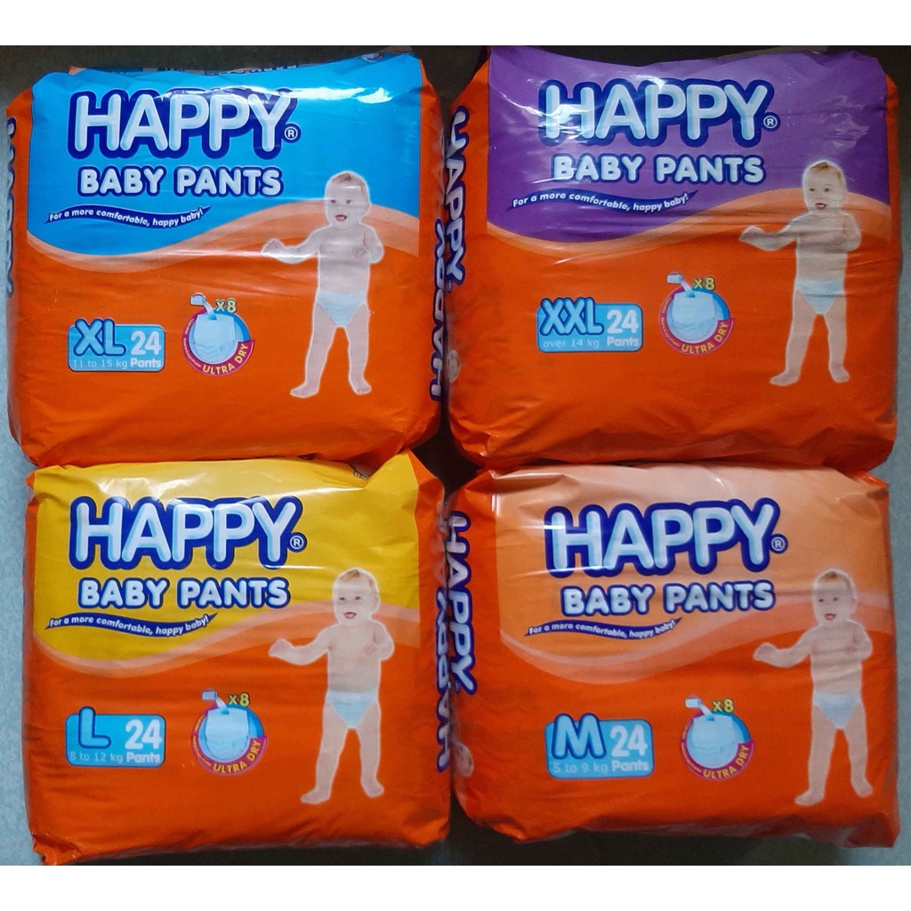 Happy Baby Pants Diaper Medium to XXXL by 24s | Shopee Philippines