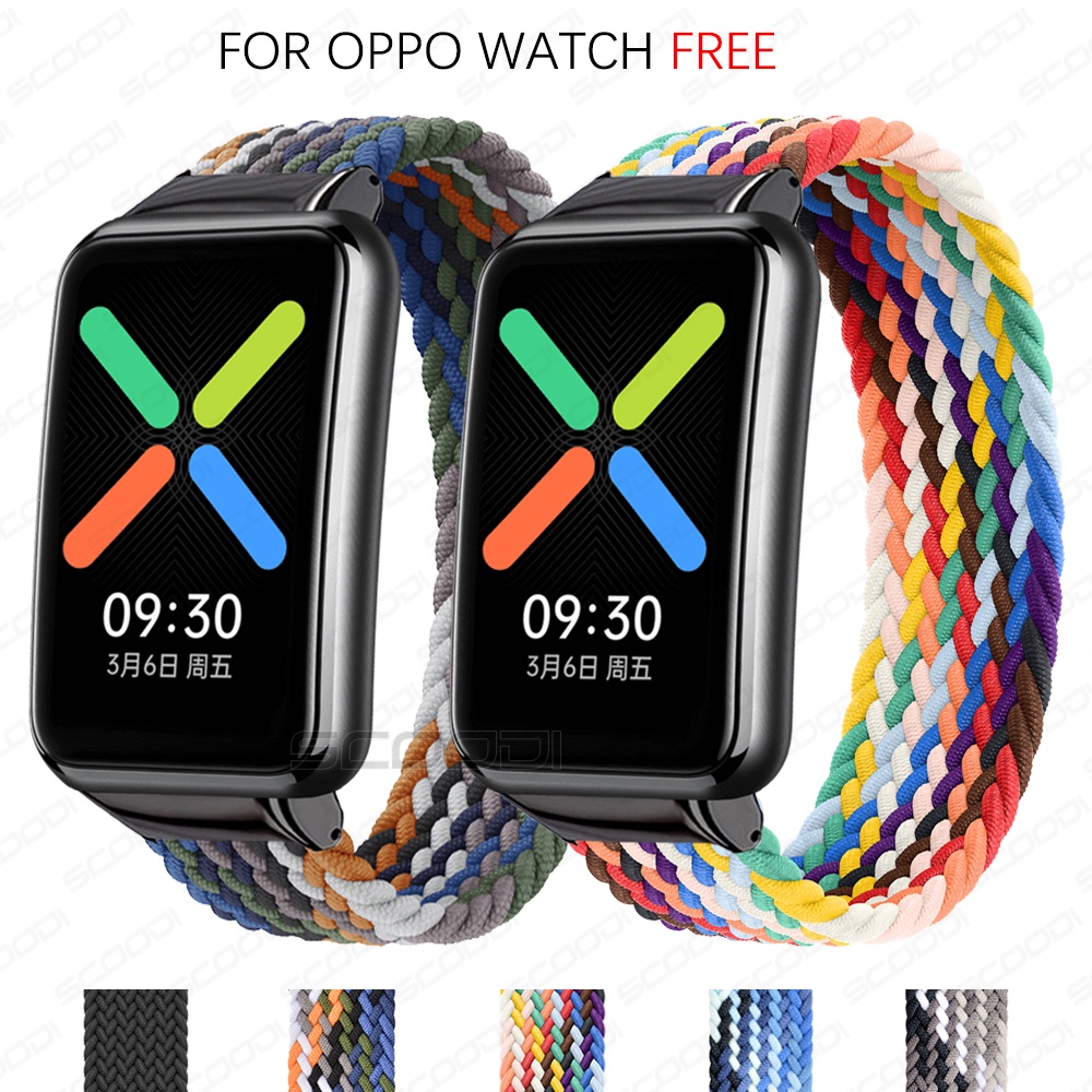 Braided Solo Loop Strap For OPPO Watch Free Nylon Elastic Fabric ...
