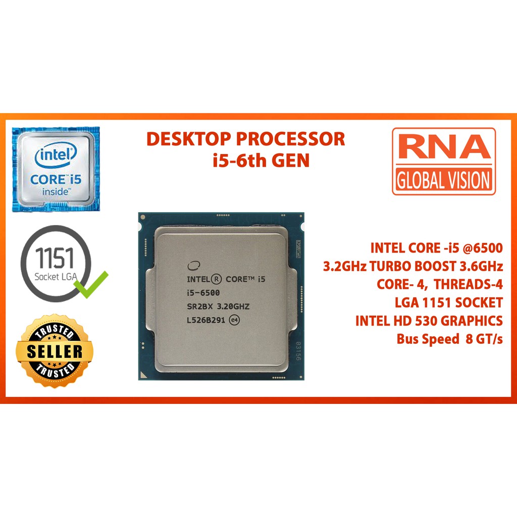 DESKTOP PROCESSOR INTEL CORE i5- 6th GEN, PROCESSOR LGA 115120 | Shopee ...