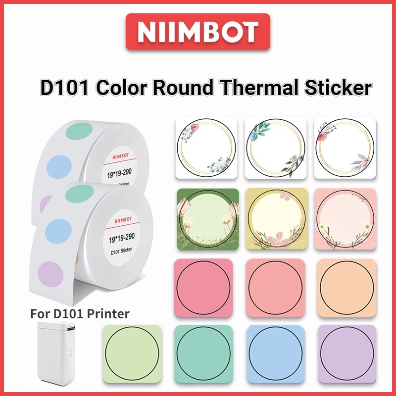 Niimbot D101 Color Round Thermal Sticker Label Printer Sticker ...