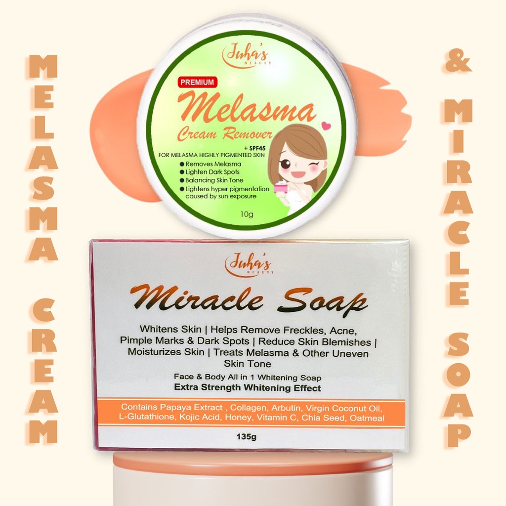 Miracle Soap 135g and Melasma/Pekas Cream Remover 10g | Freckles | Acne ...