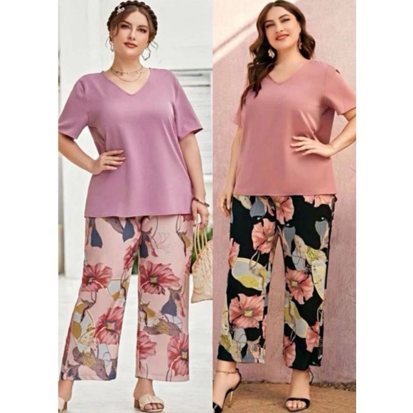 FannyFashion #2914 korean fashion floral terno pants plus size for ...