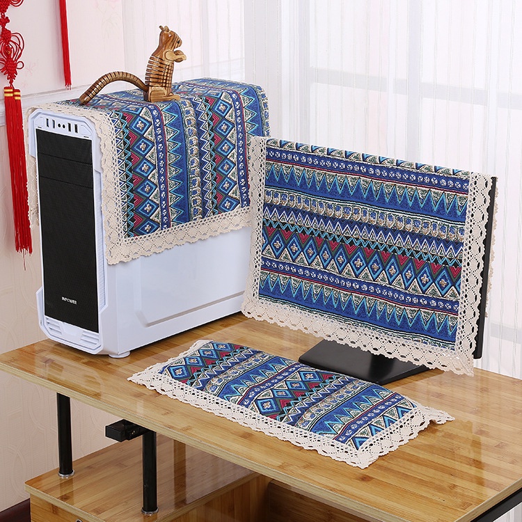 Computer Cover Cotton Linen Fabric LCD Computer Dust Cover Monitor ...