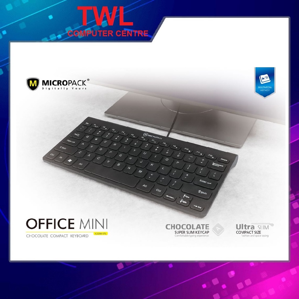 Micropack K2208 USB Mini Slim Keyboard (Splash Resistant )(1Y Warranty ...