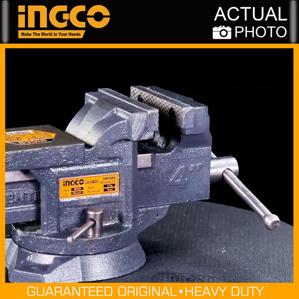 Ingco 4-inch Bench Vise With Anvil Woodworking Gripping Vices HBV084 ...