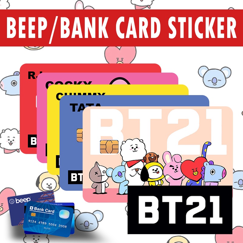 BT21 - Bank Credit, Savings, ATM Beep Card Skin Stickers | Shopee ...