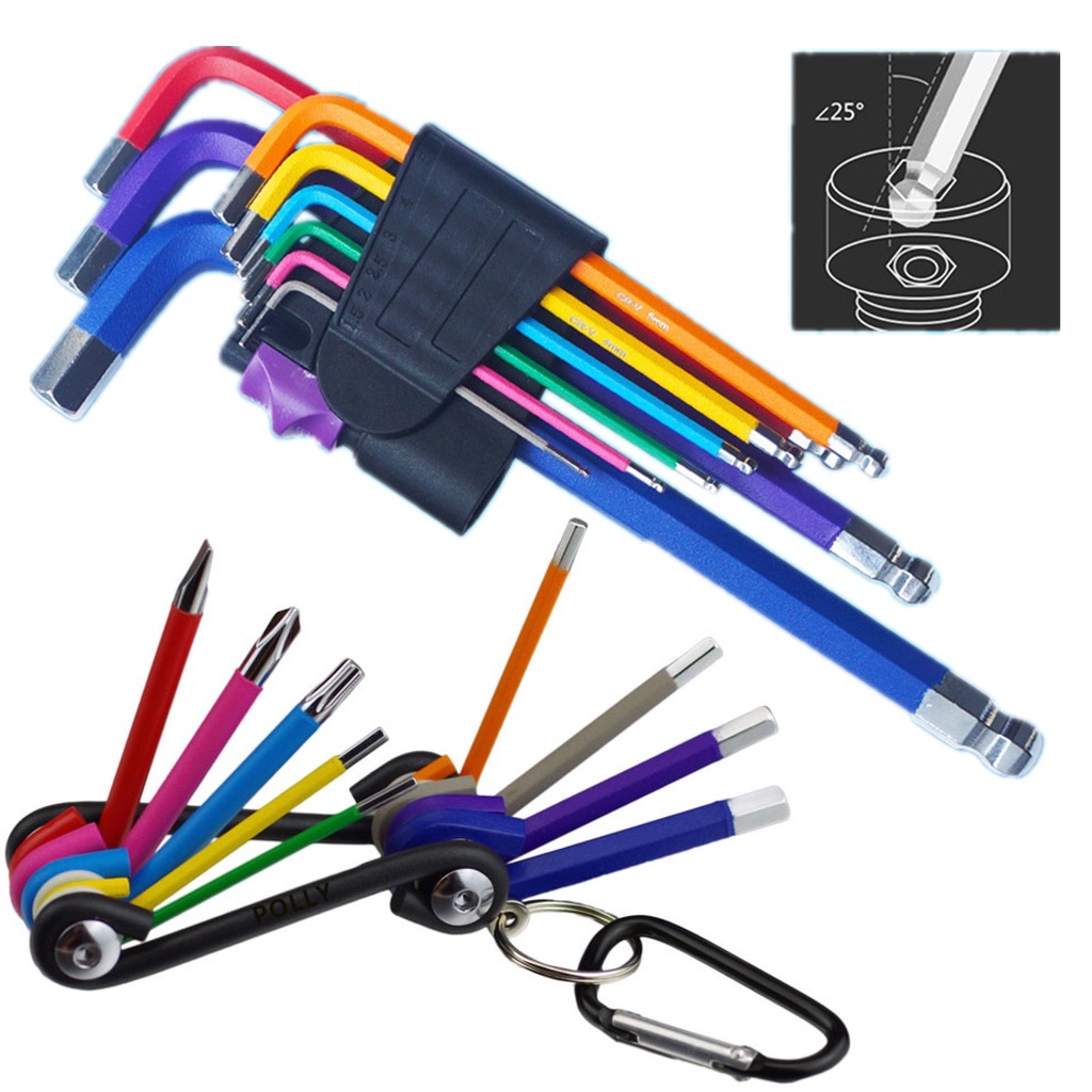 9 PCS Ball Point Long Arm Allen Hex Key Set (long and short)6150 ...