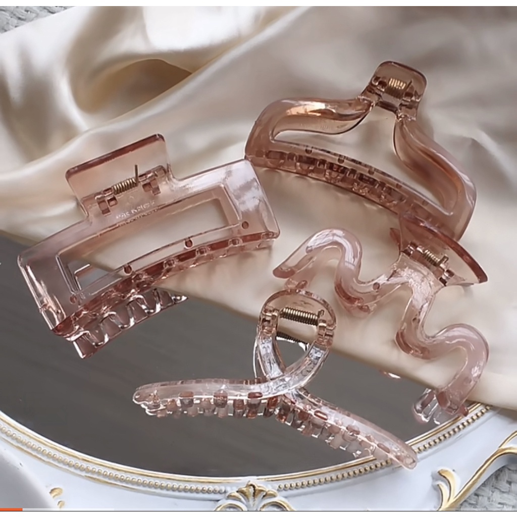 EMS fashion Korean style Transparent Hair clip color Series brown Claw ...