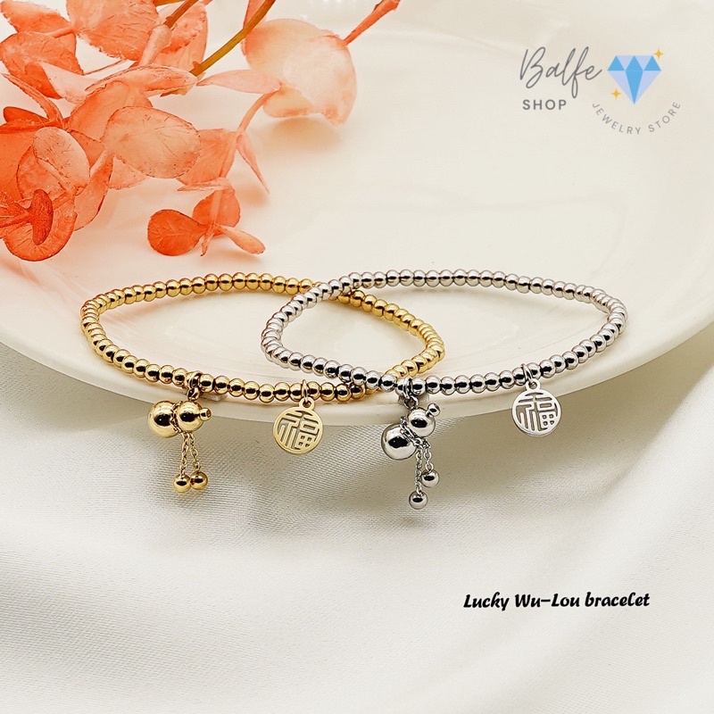 [balfe] Lucky charm Wulou and Chinese character stainless bracelet(EBB ...