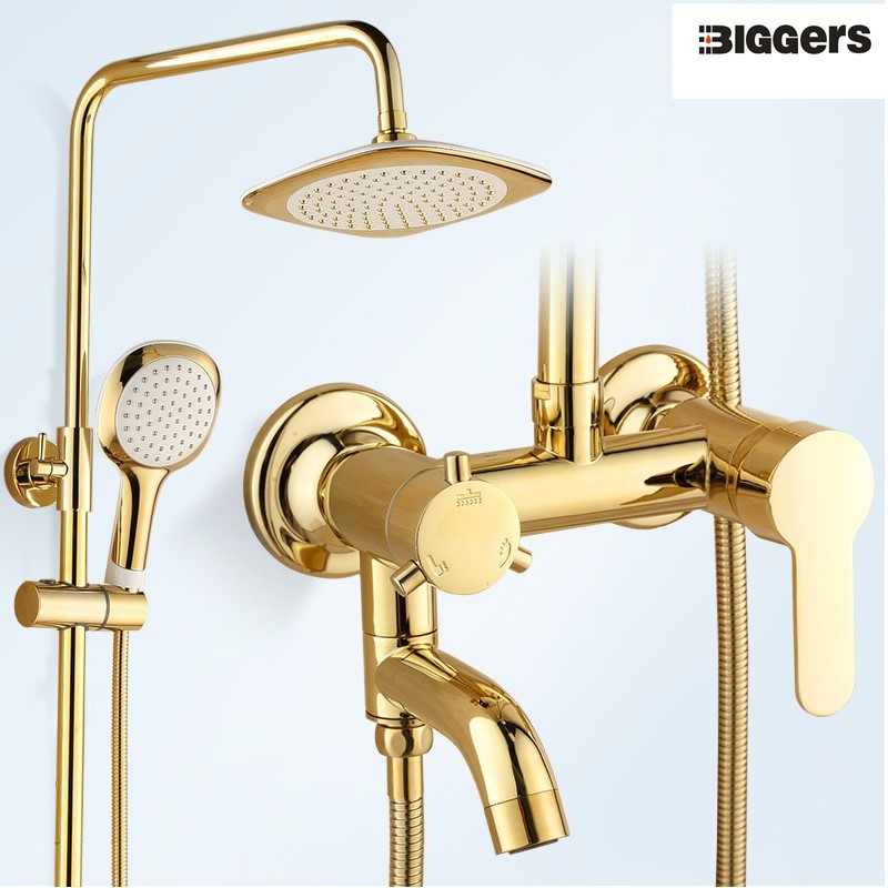 Biggers gold color copper bathroom shower set shower faucet with ...