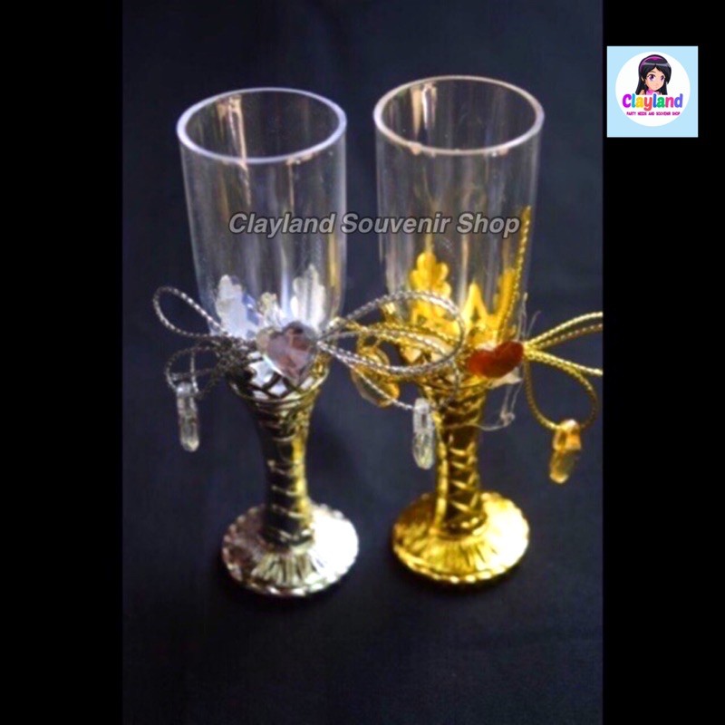 1pc Plastic Mini Goblet Kopita Gold Silver Souvenir | Shopee Philippines