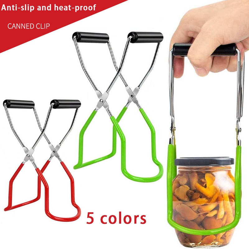 #COD#Stainless Steel Can Tongs Clip Canning Jar Lifter with Grip Handle ...
