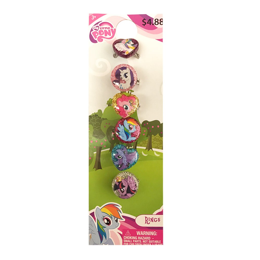 My Little Pony Rings Set of 6 on a Card (Loot Bag Stuffer) | Shopee ...